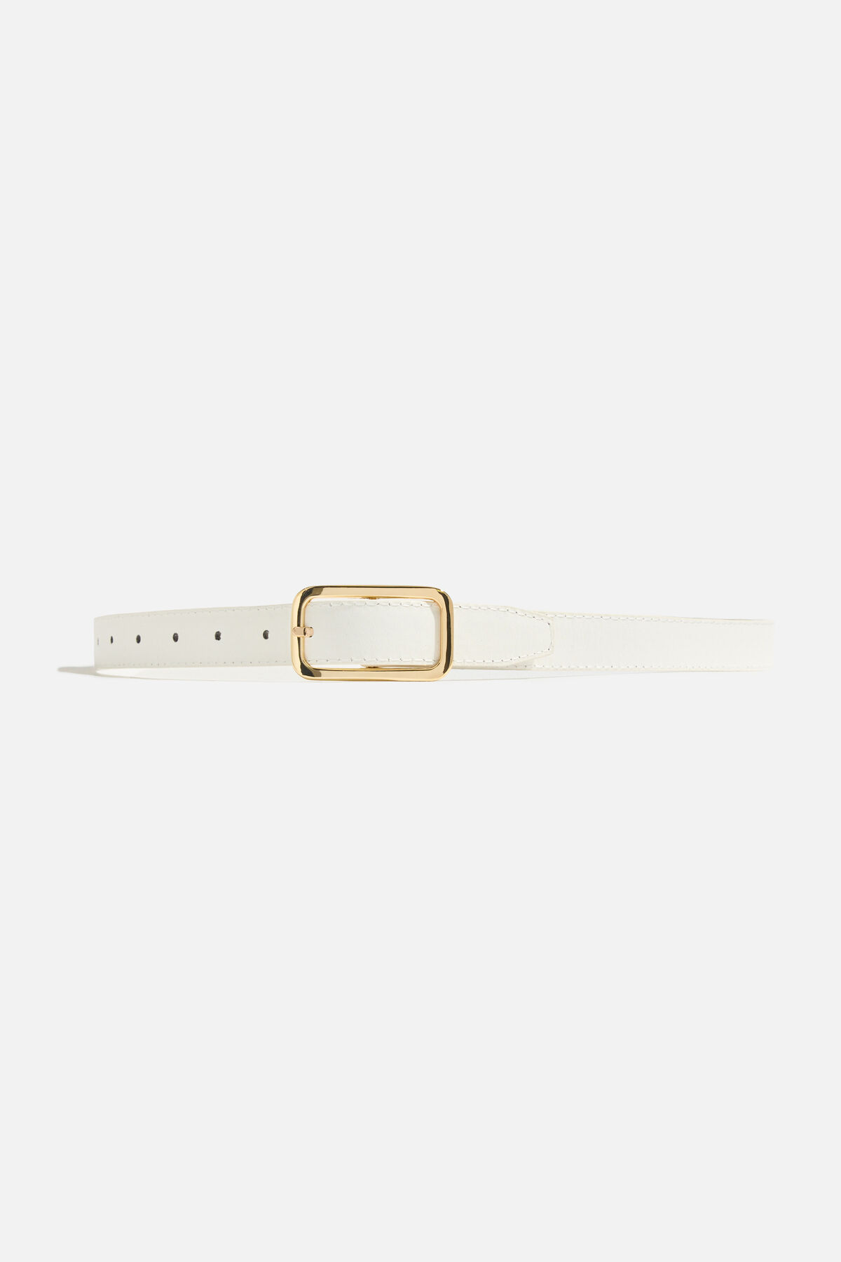 Rounded Rectangle Slim Faux Leather Belt - Dynamite Official Website